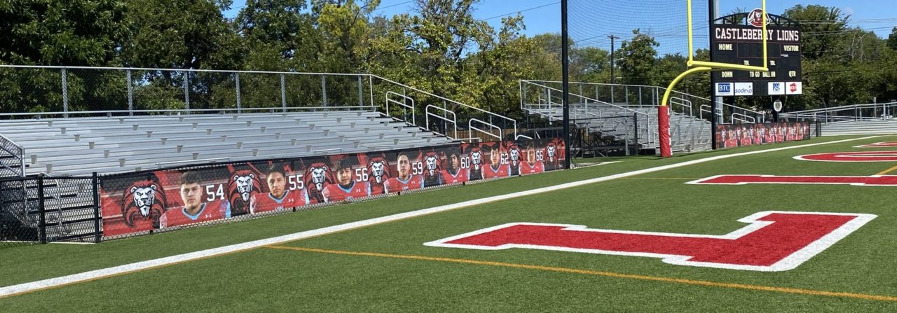 Custom Windscreens, Fence Graphics, Bleacher Screens, Banners